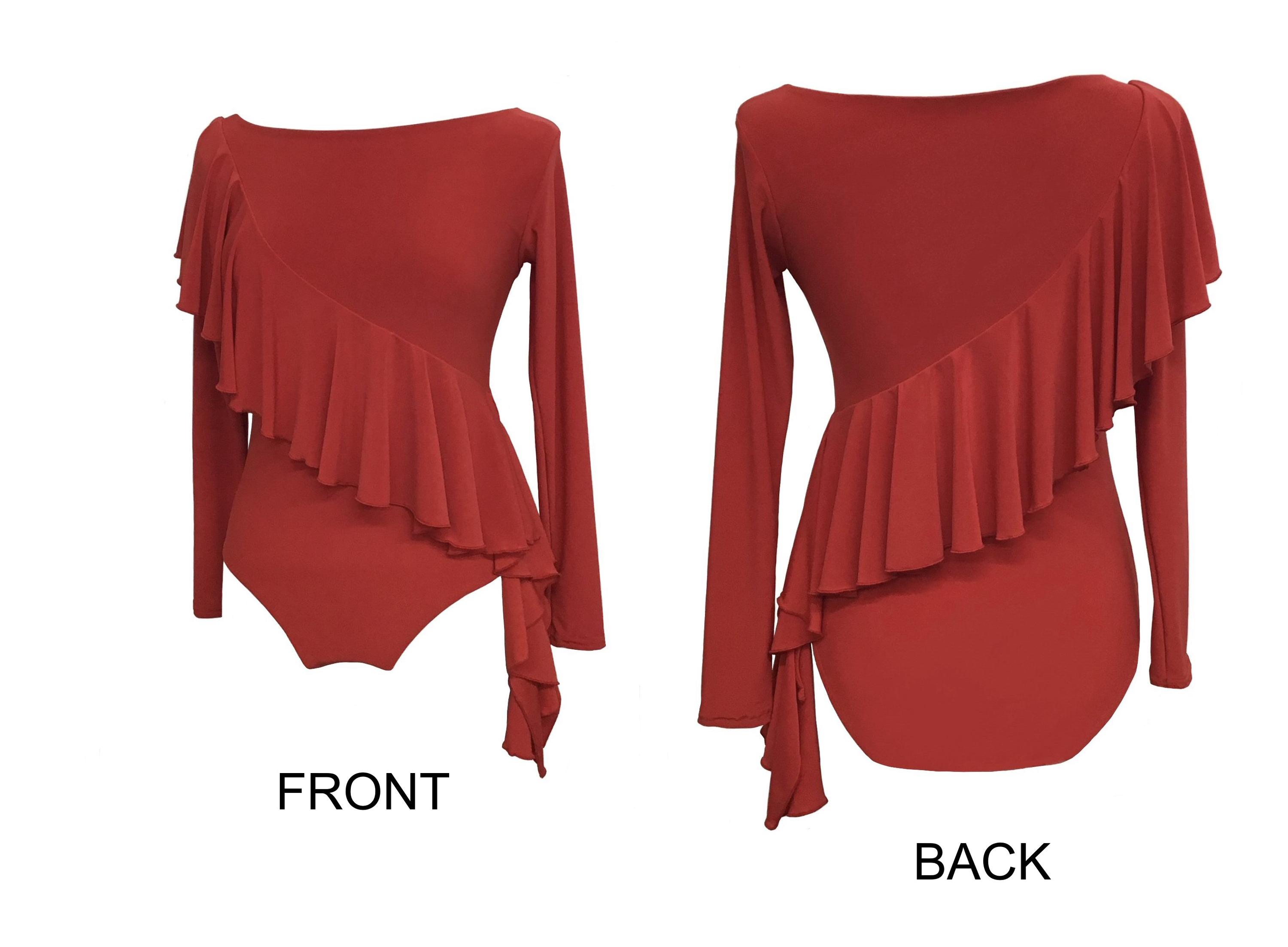 JD007 Asymmetrical Stretchy Body Bodysuit With Frill and Sleeves - Etsy