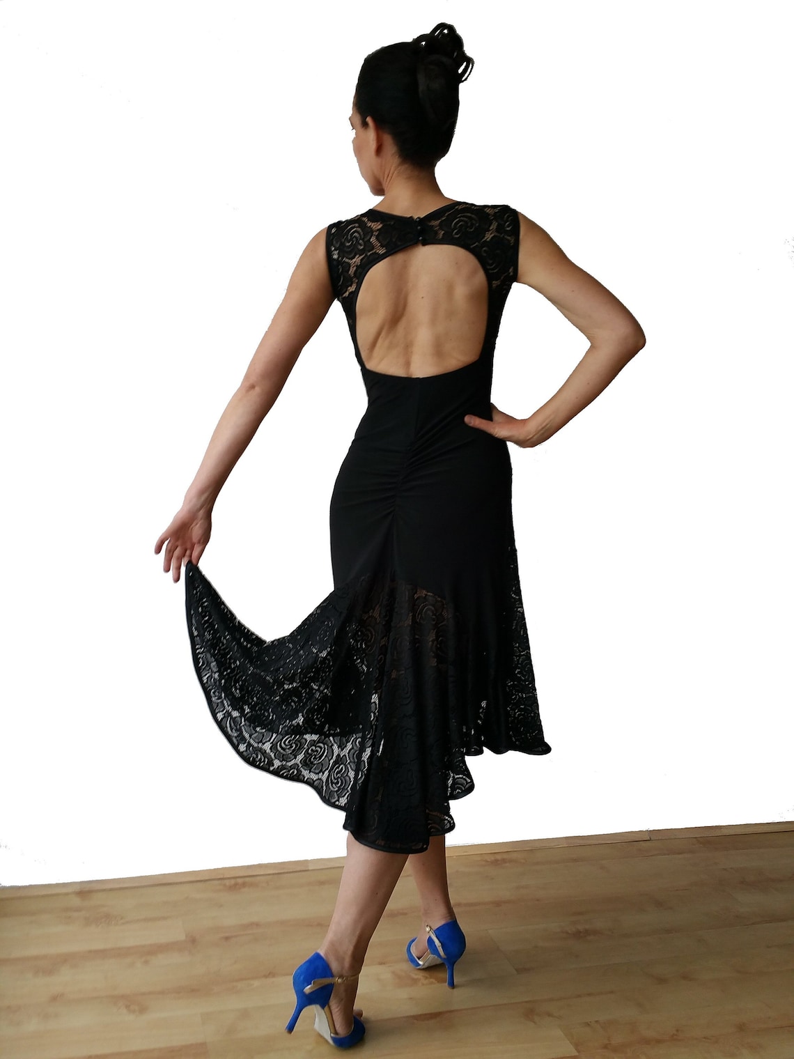 DR155L Argentine Tango Open Back Dress Black - Etsy UK