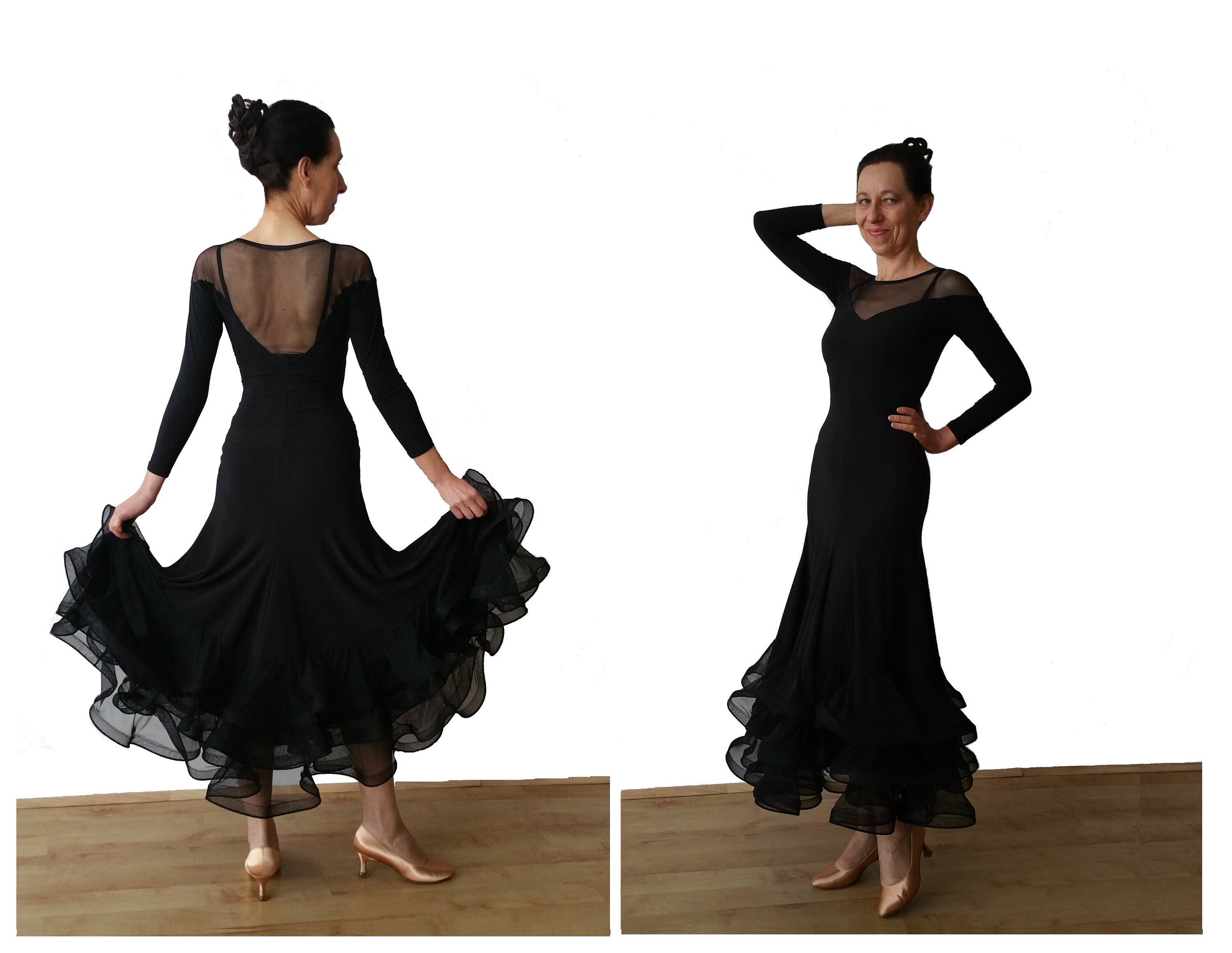 DR187N Perfecto Ballroom Dress With Mesh - Etsy