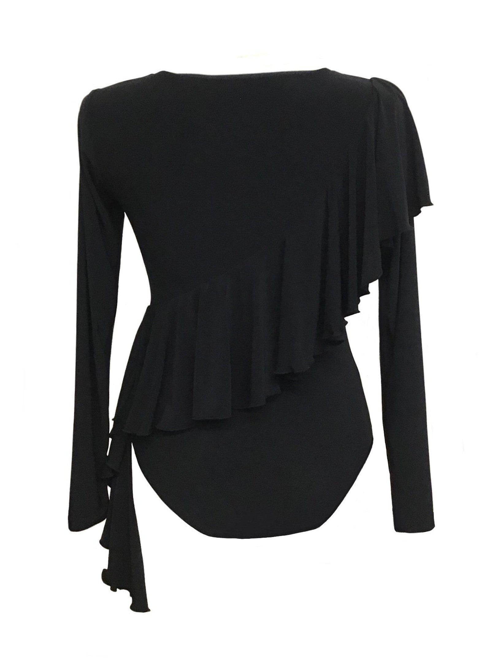 JD007 Asymmetrical Stretchy Body Bodysuit With Frill and Sleeves - Etsy