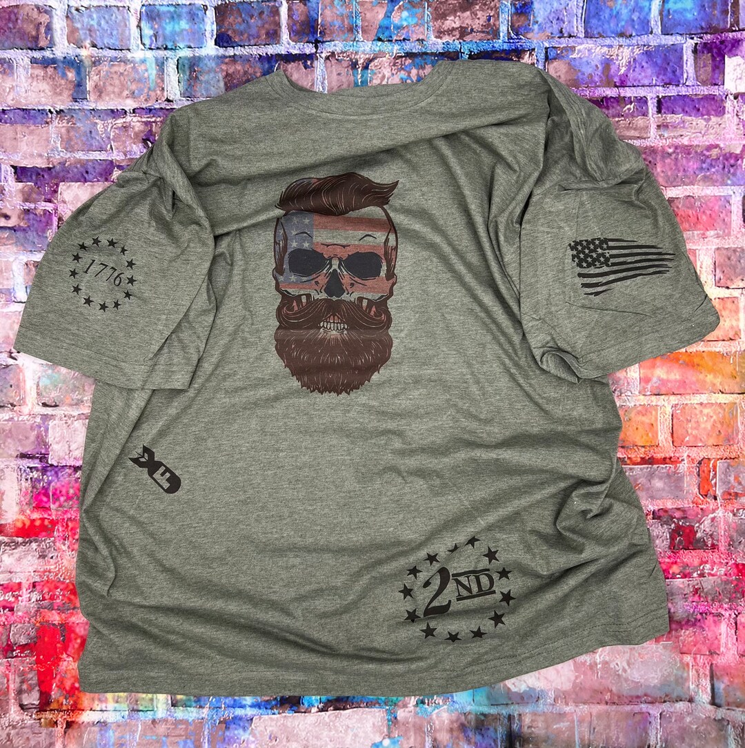 Skull Beard Shirt, Pissed off Apparel, 2A, Second Amendment, Patriot ...