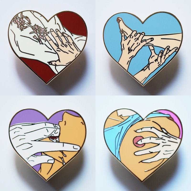 BL Yaoi HEARTS Mini Enamel Pins Boys Love From Manga and Manhwa, Filler ...