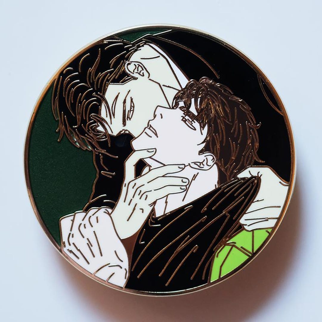 BL Yaoi green Embrace Circle Enamel Pins Boys Love Couple From Manga ...