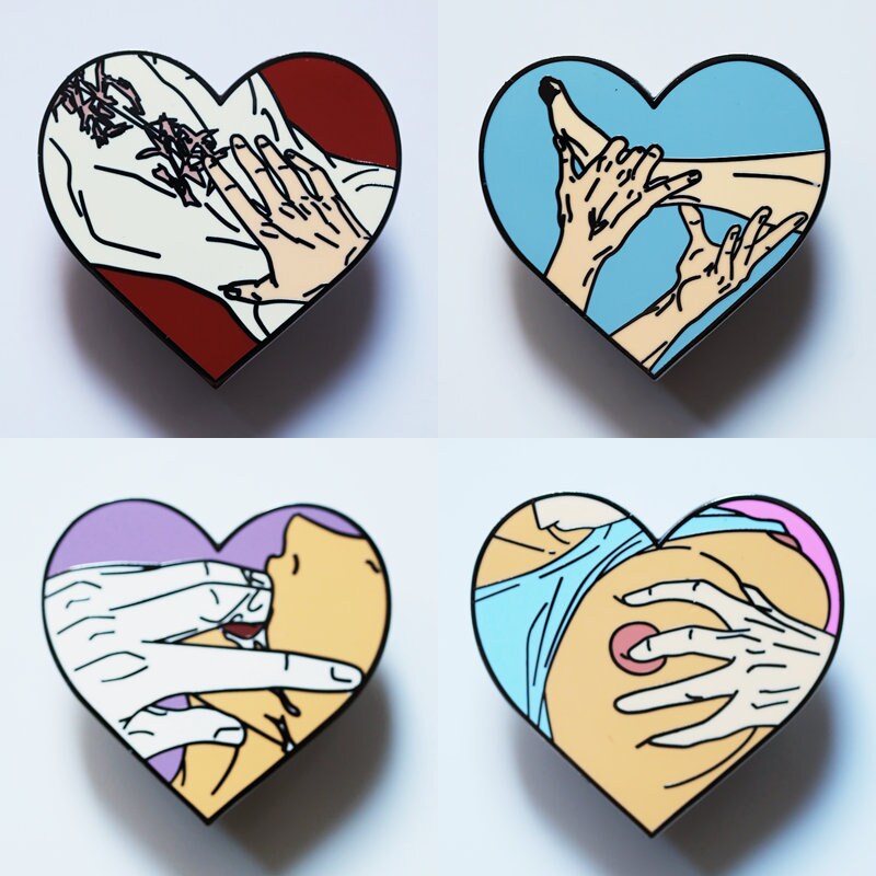 BL Yaoi HEARTS Mini Enamel Pins Boys Love From Manga and Manhwa, Filler ...