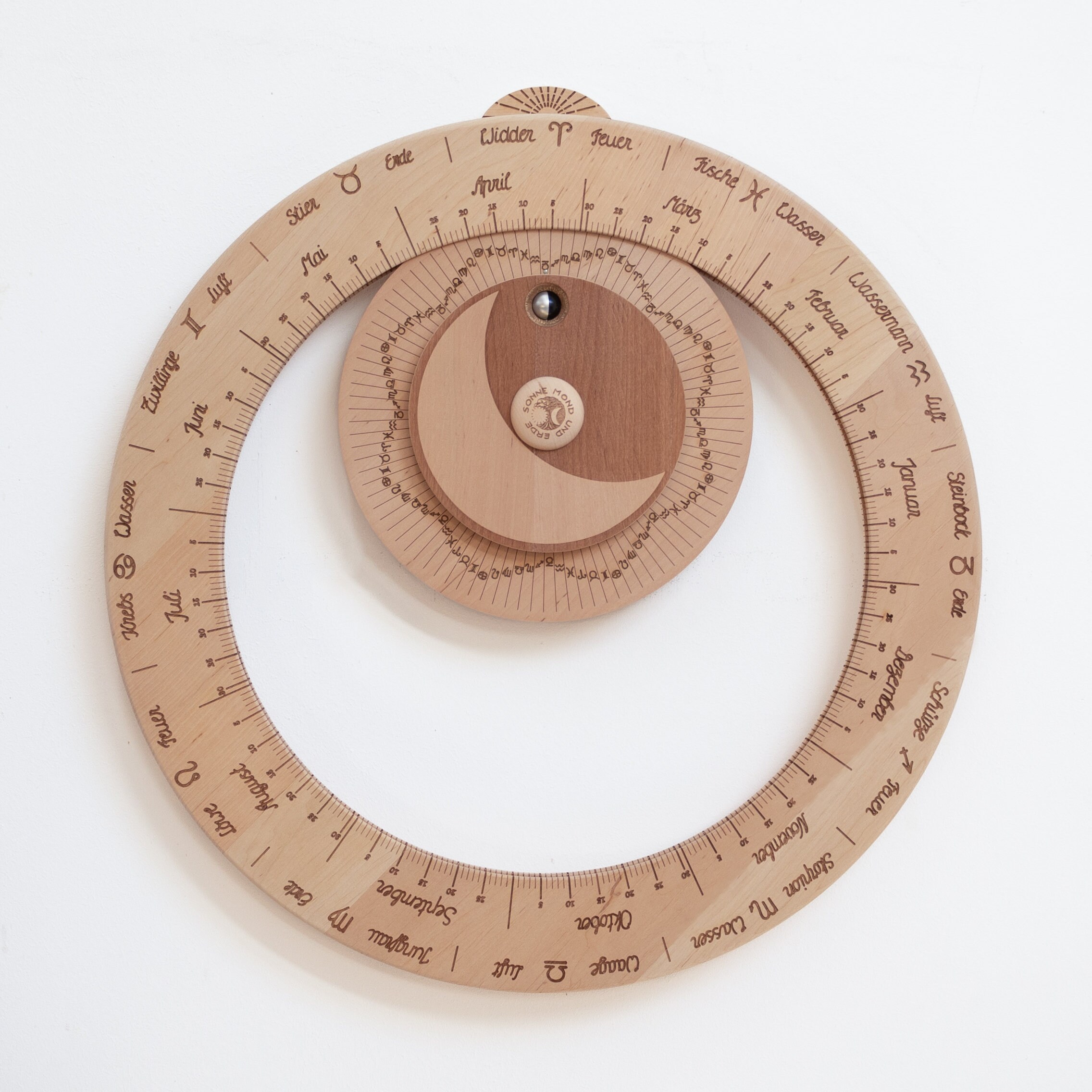 Perpetual Lunar Calendar With Moon Phases and Moon Signs, Moon Wheel ...