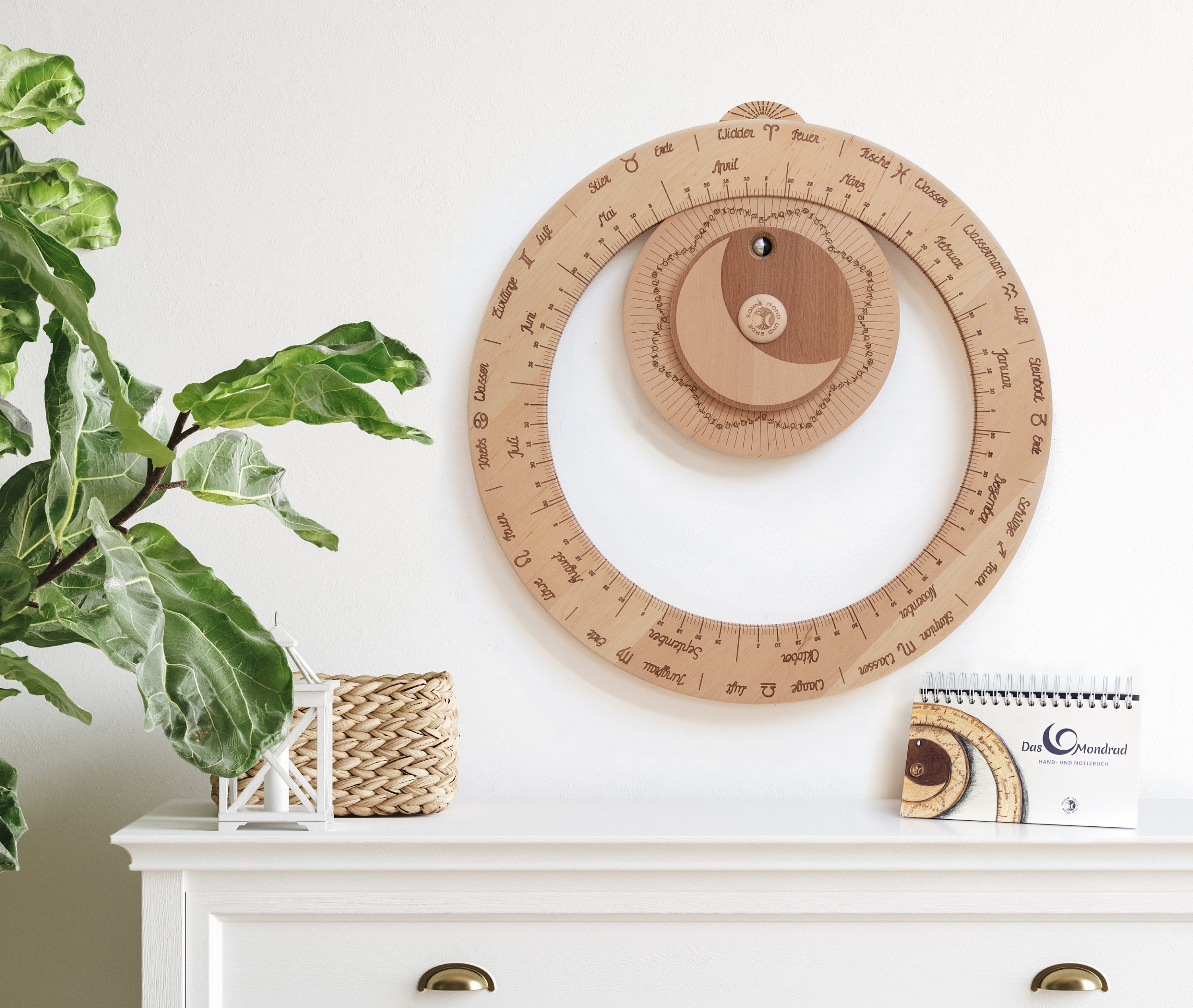 Perpetual Lunar Calendar With Moon Phases and Moon Signs, Moon Wheel ...