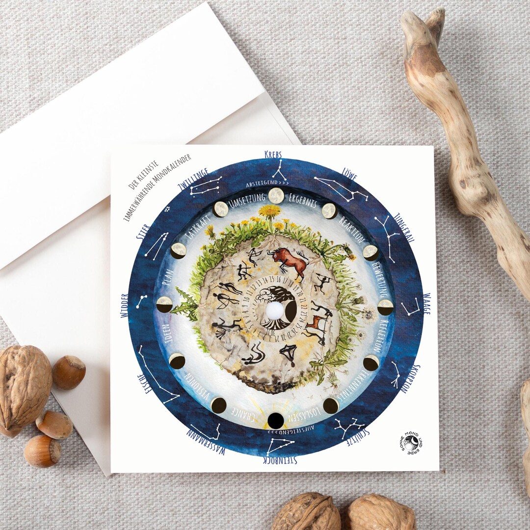 Perpetual Lunar Calendar, Moon Calendar, Unique Moon Gift for Spiritual ...