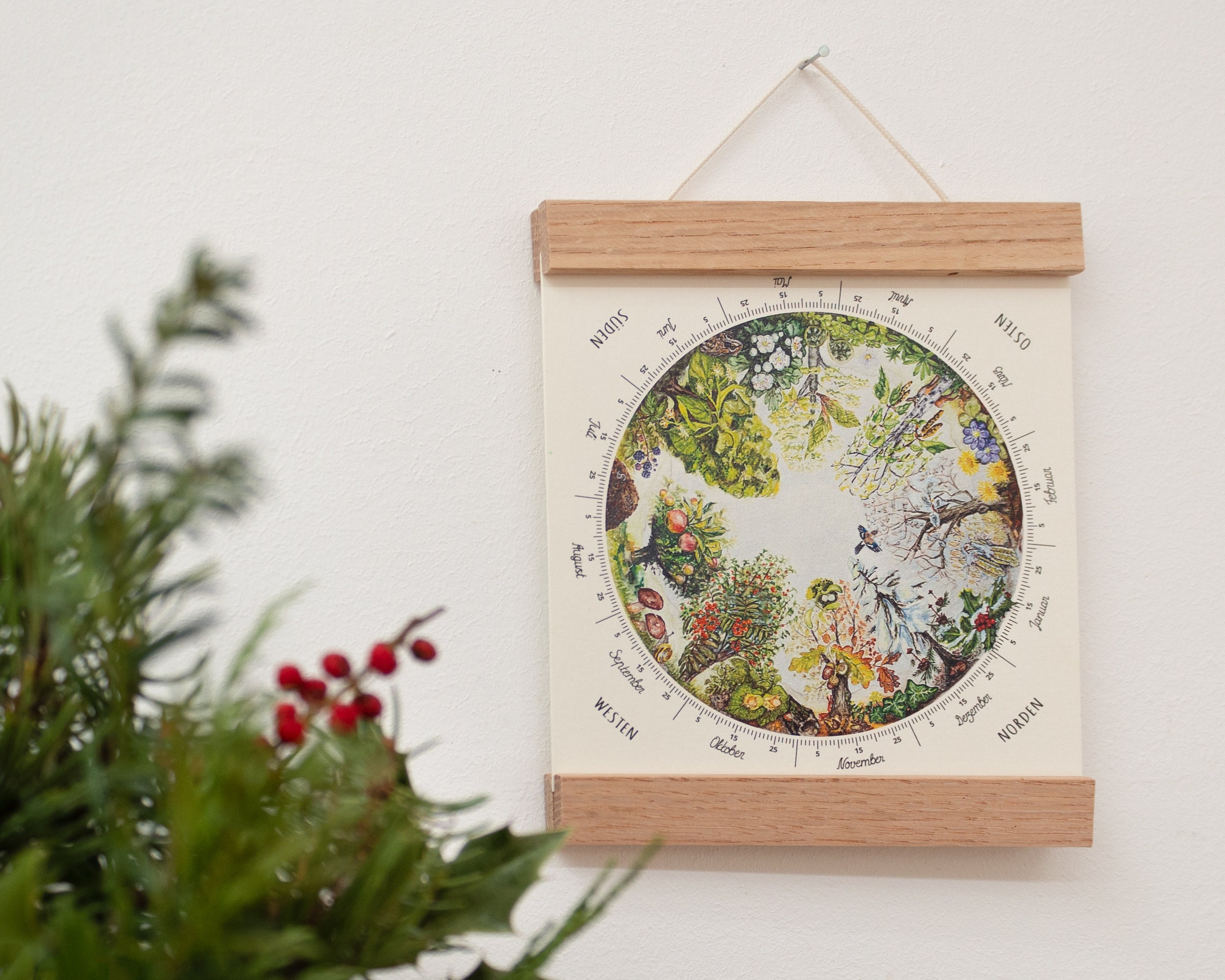 Tree Calendar, Four Seasons Watercolor Painting Inspired by Nature ...