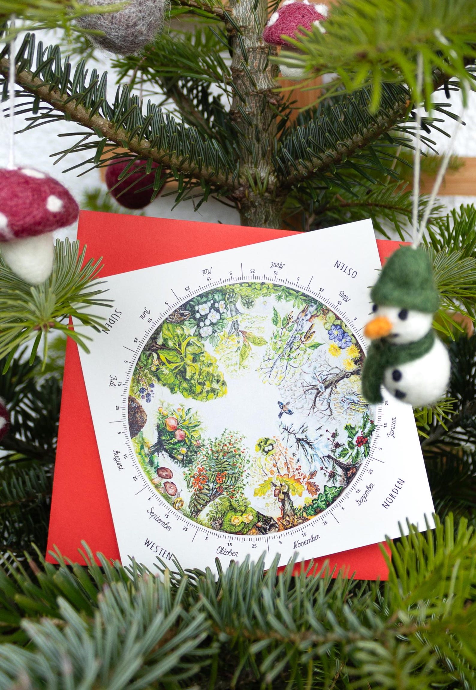 Tree Calendar, Four Seasons Watercolor Painting Inspired by Nature ...