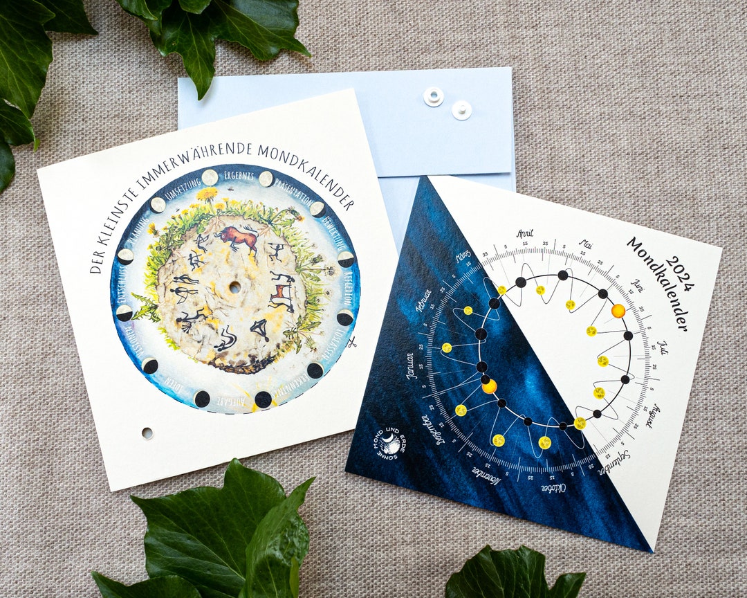 Perpetual Lunar Calendar & Lunar Calendar 2024 in a Set, Interactive ...