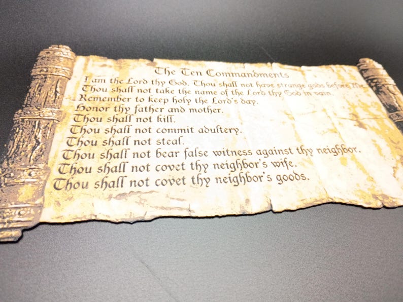 3D Printed Ten Commandments Scroll Christian Home Decor Religious Wall ...