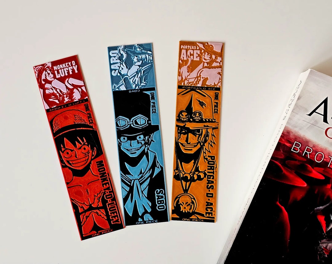 One Piece Brothers Bookmark - Luffy Ace Sabo Anime Manga Gift for Book ...