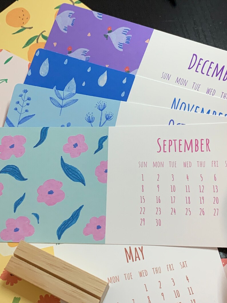 2024 Illustrated Calendar Cards - Etsy