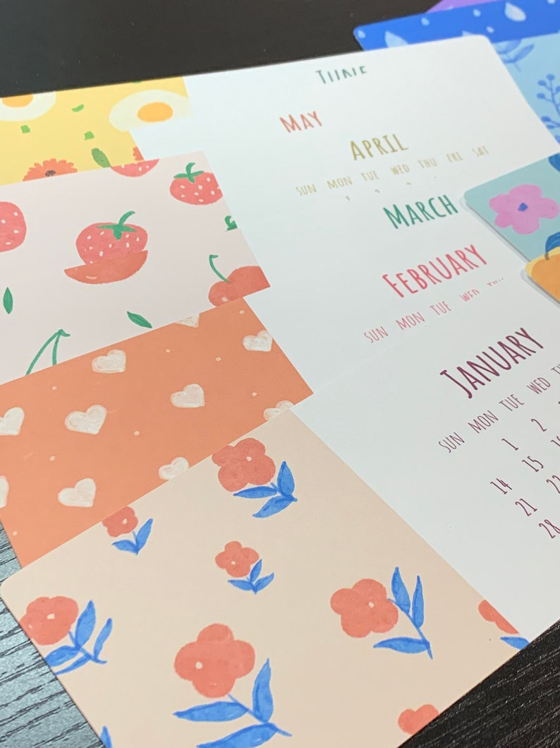 2024 Illustrated Calendar Cards - Etsy