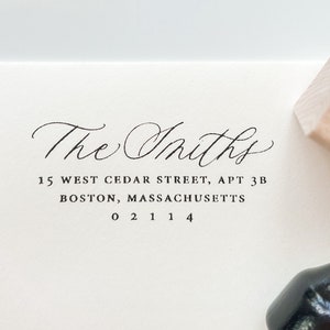 Custom Return Address Stamp, Calligraphy Name Stamp, Rubber Stamp, Self ...