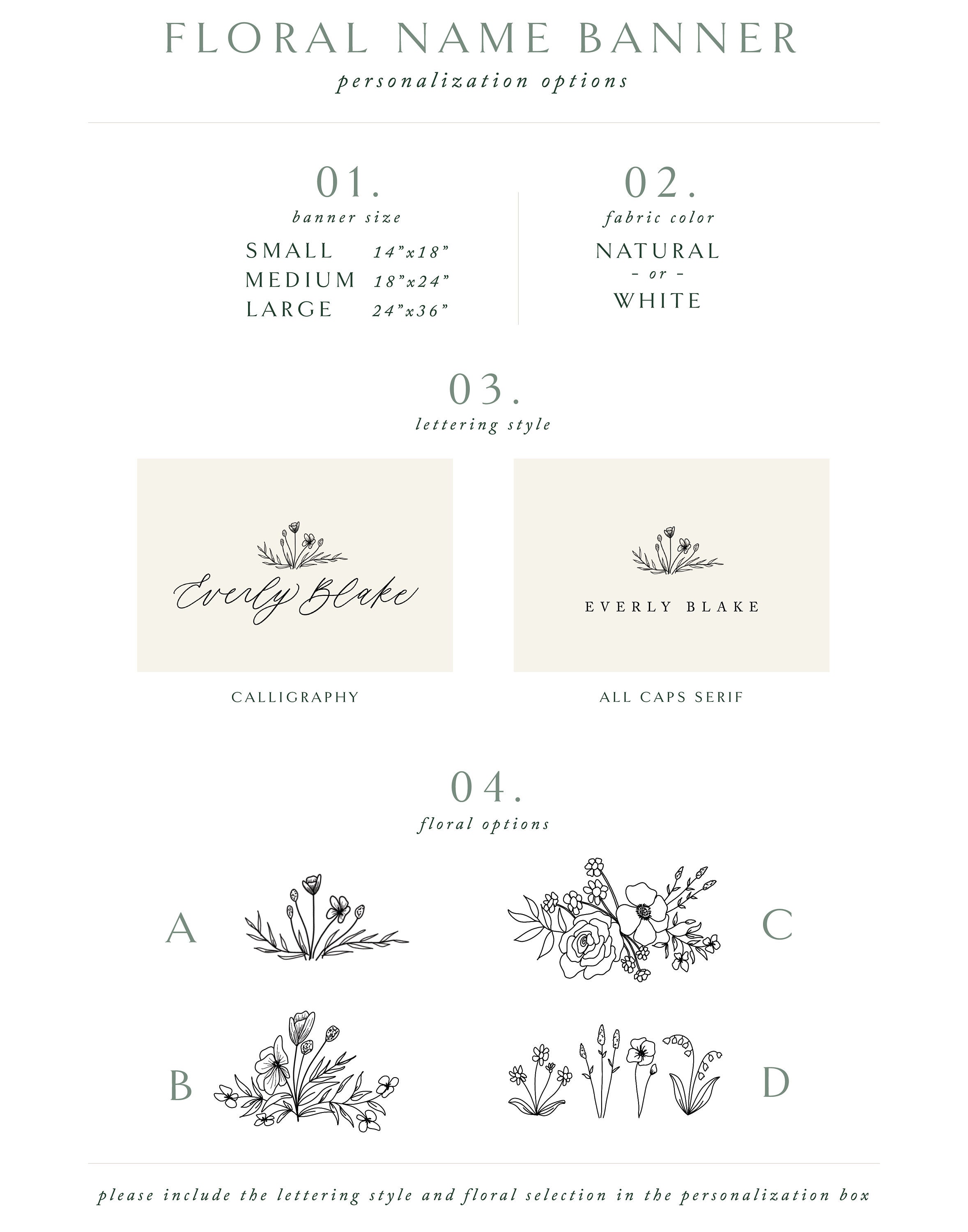 Wildflower Name Banner Minimalist Nursery Banner Custom - Etsy