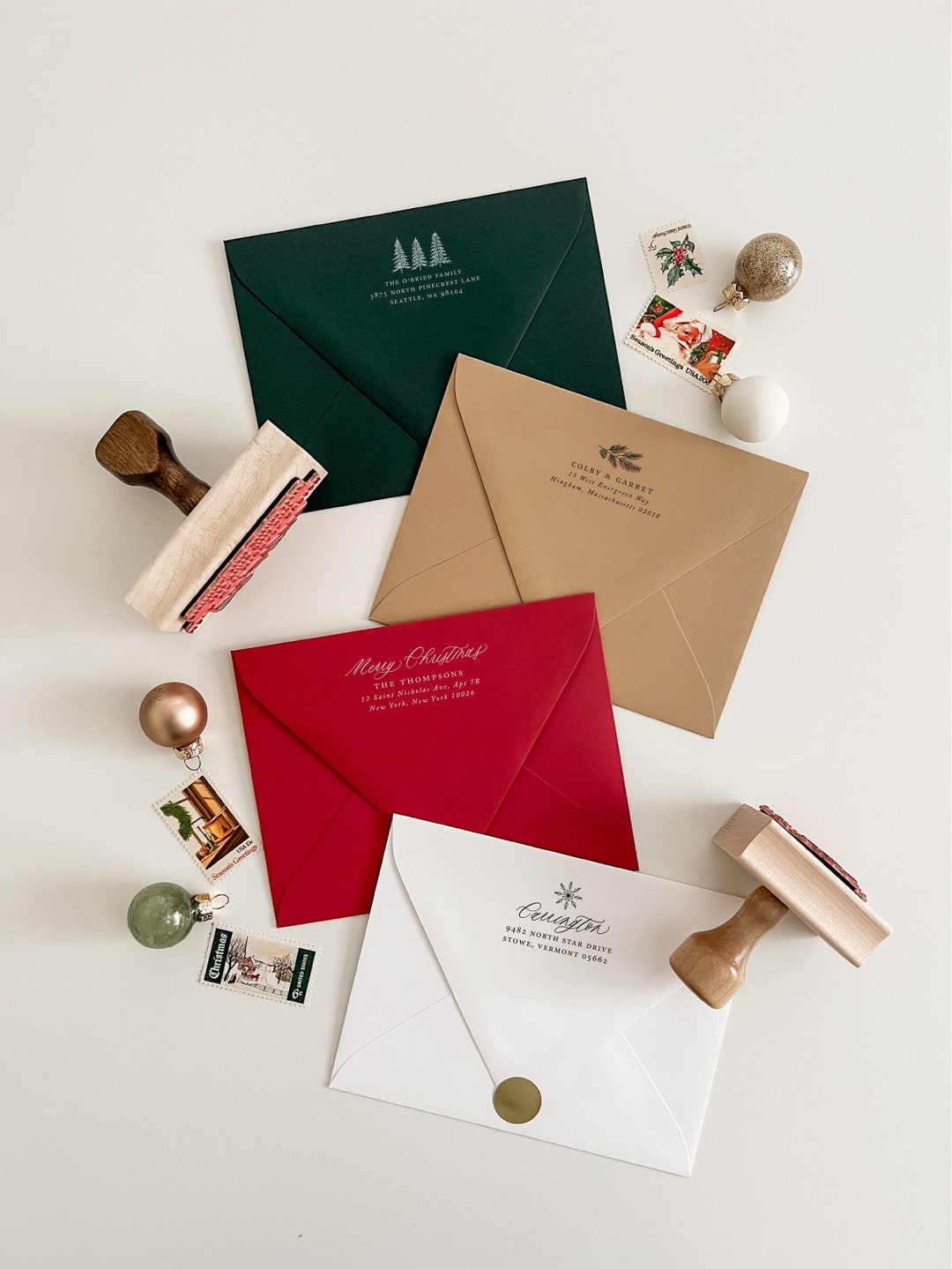 Christmas Address Stamps, Christmas Return Address Stamps, Christmas ...