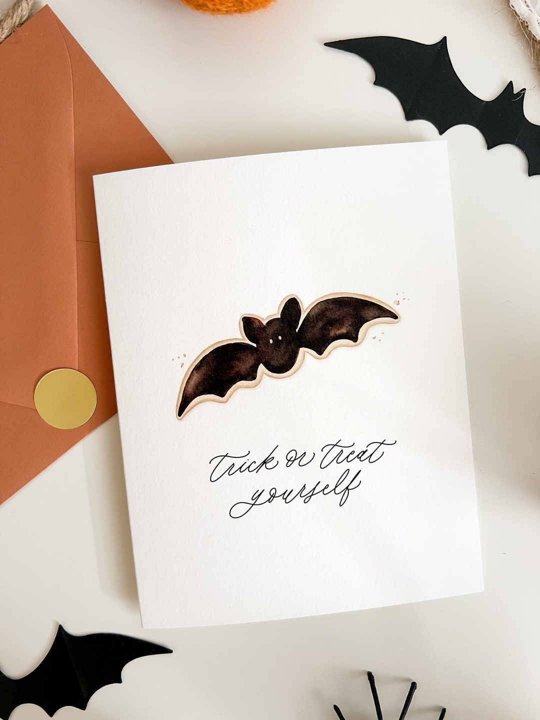 Trick or Treat Yourself Card, Halloween Greeting Card, Halloween Sugar ...