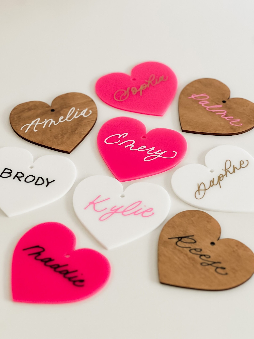 Personalized Valentine’s Day Gift Tags, Hand Lettered Heart Tags ...