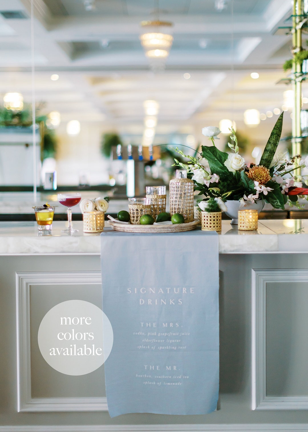 Signature Drink Sign, Custom Linen Bar Sign, Custom Wedding Bar Sign ...