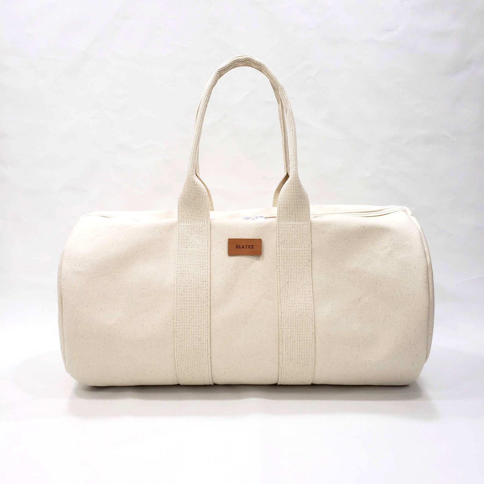 Natural Cotton Canvas Round Duffel, Washable Canvas Duffel, Canvas ...