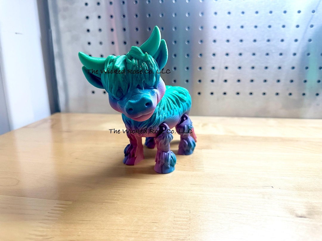 3D Printed Articulated Highland Cow, Highland Cow, Articulated, 3D ...