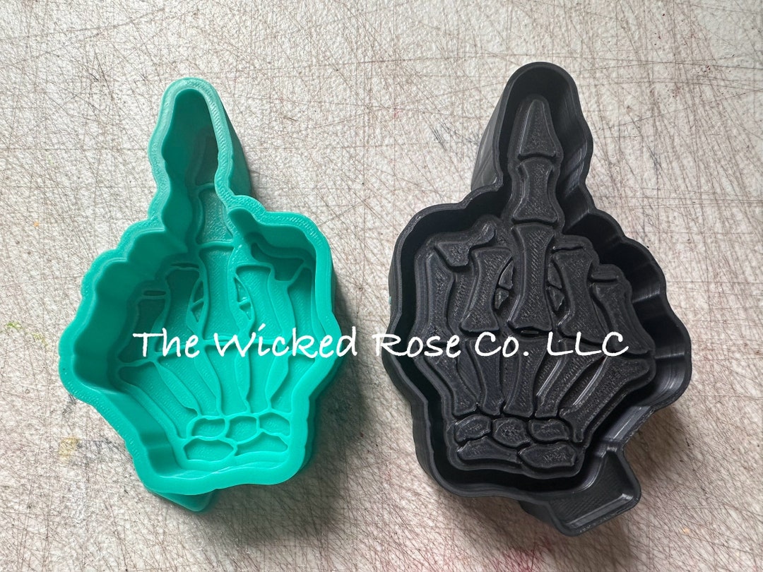 Skeleton Middle Finger, Silicone Freshie Mold, Silicone Mold, Silicone ...