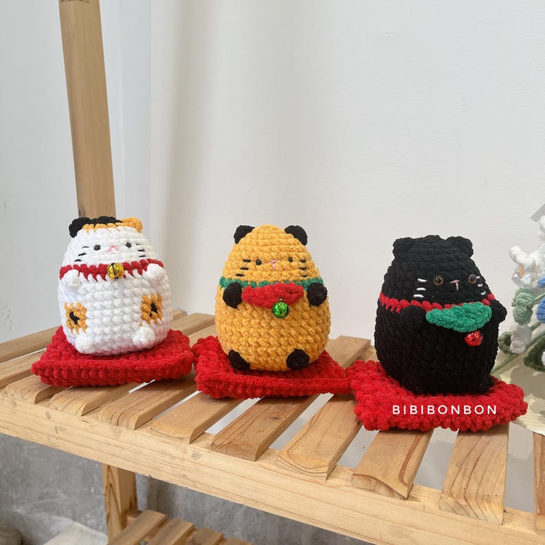 Bundle 2in1 Lucky Cat Amigurumi Crochet Pattern - Japanese Maneki Neko ...