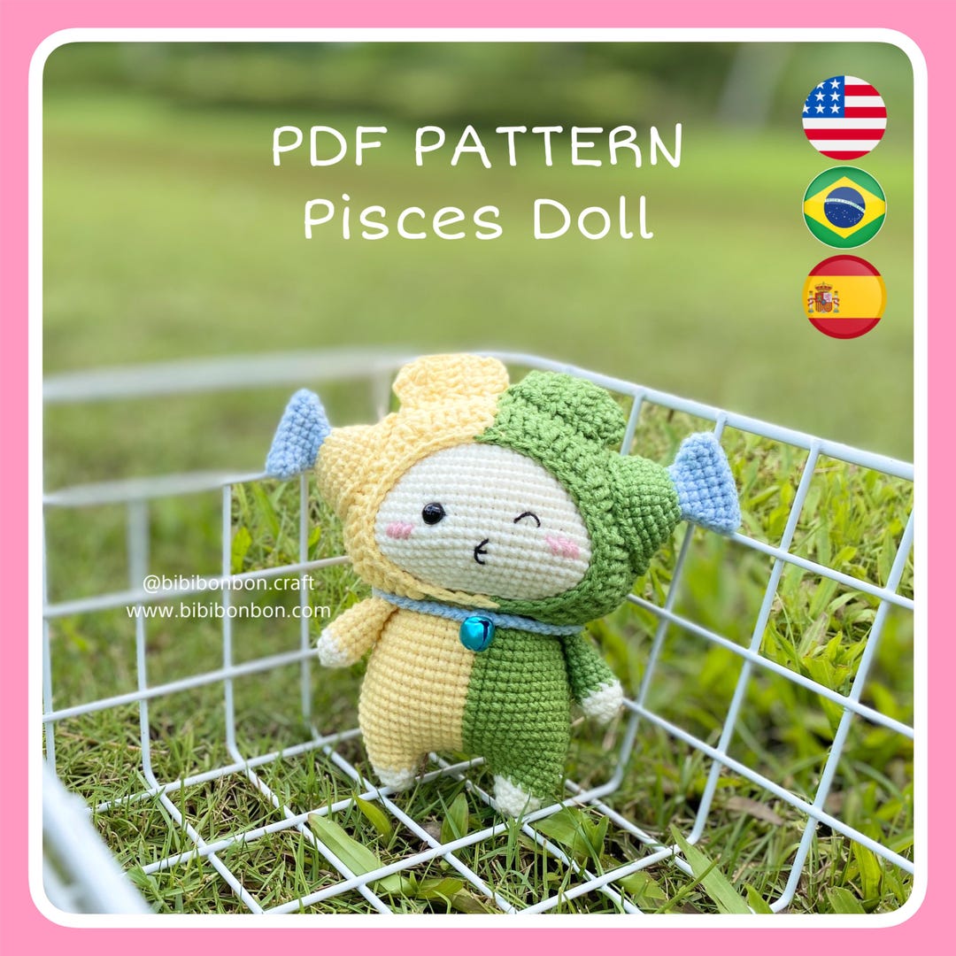 Pisces Zodiac Doll Crochet Pattern: Amigurumi PDF (english/español ...