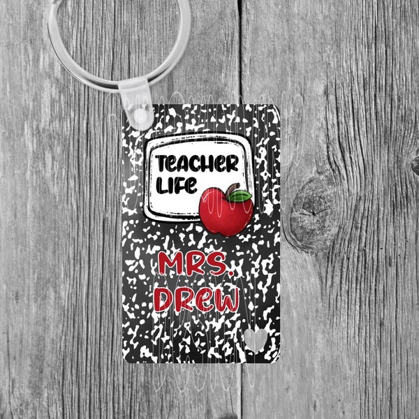 Teacher Keychain - Etsy