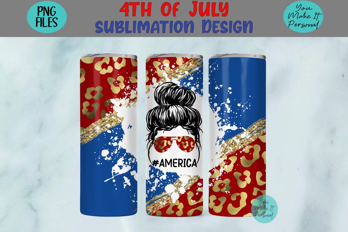 Sublimation Design Tumbler PNG Red White and Blue - Etsy