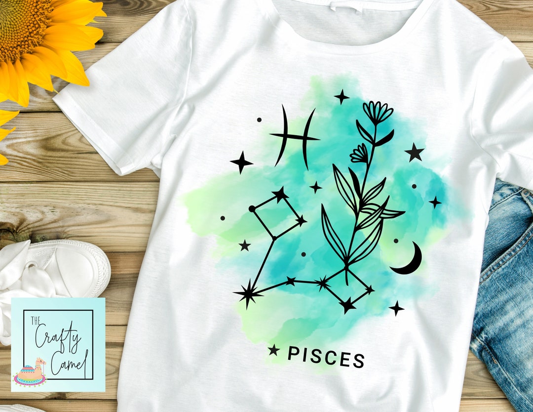 Pisces Watercolor PNG Zodiac Sign Design Astrology PNG Shirt Design ...