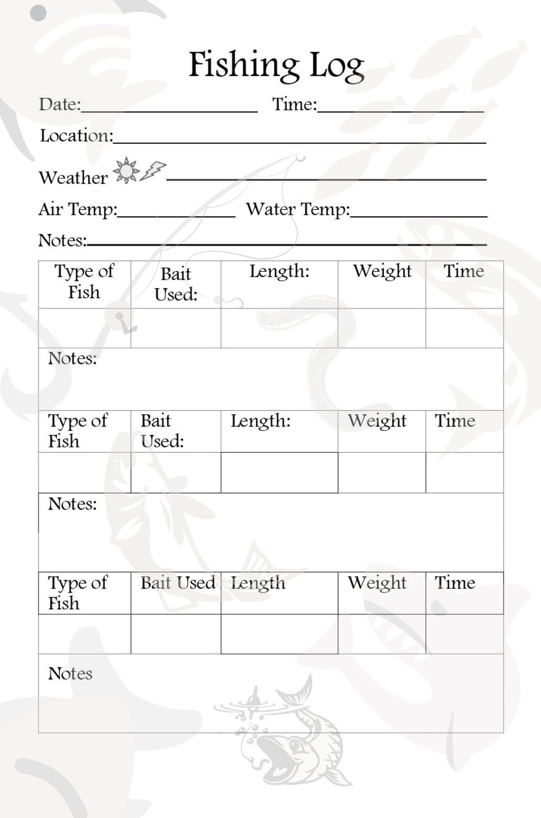 KDP Interior for Kids Fishing Log Book - Book Interior for Amazon ...