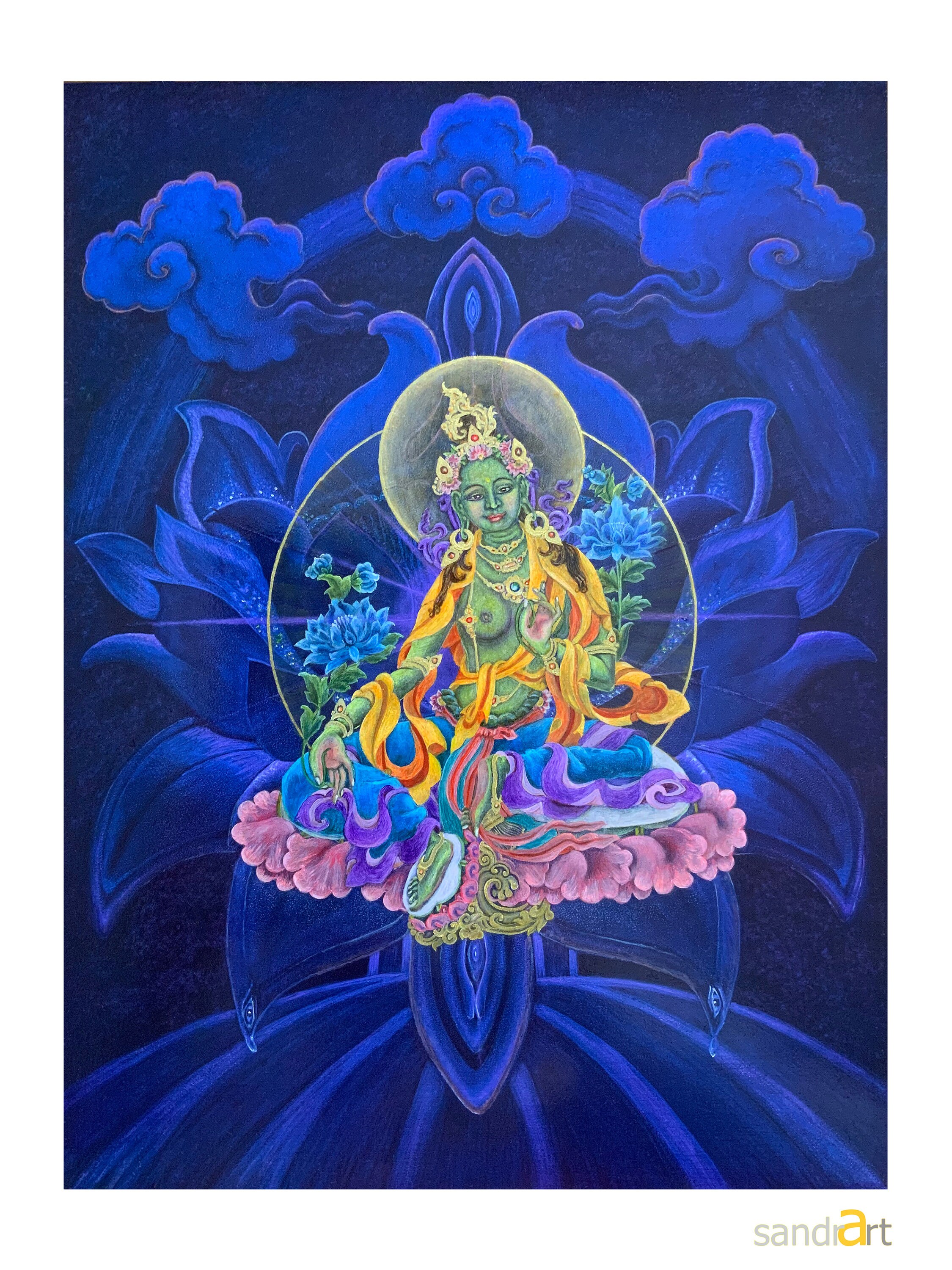 PAPER PRINT "green Tara" 30x40cm Smooth Fine-art Print by Sandrart - Etsy