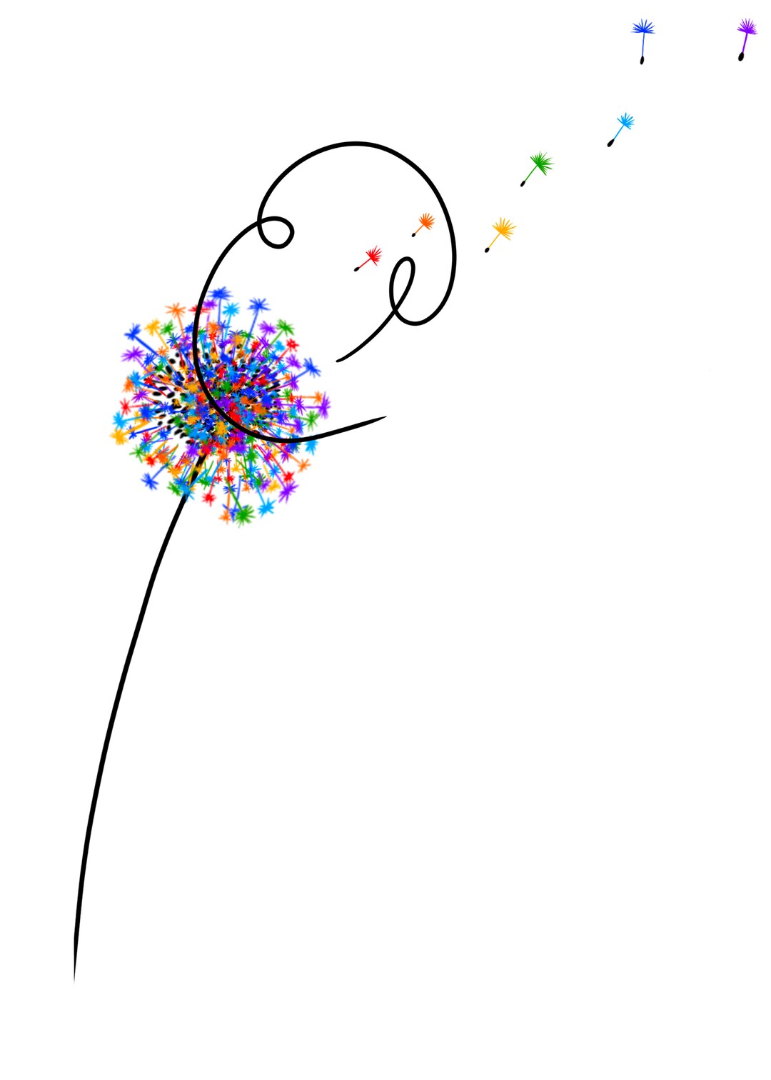 Rainbow Dandelion Wall Art-instant DOWNLOAD - Etsy