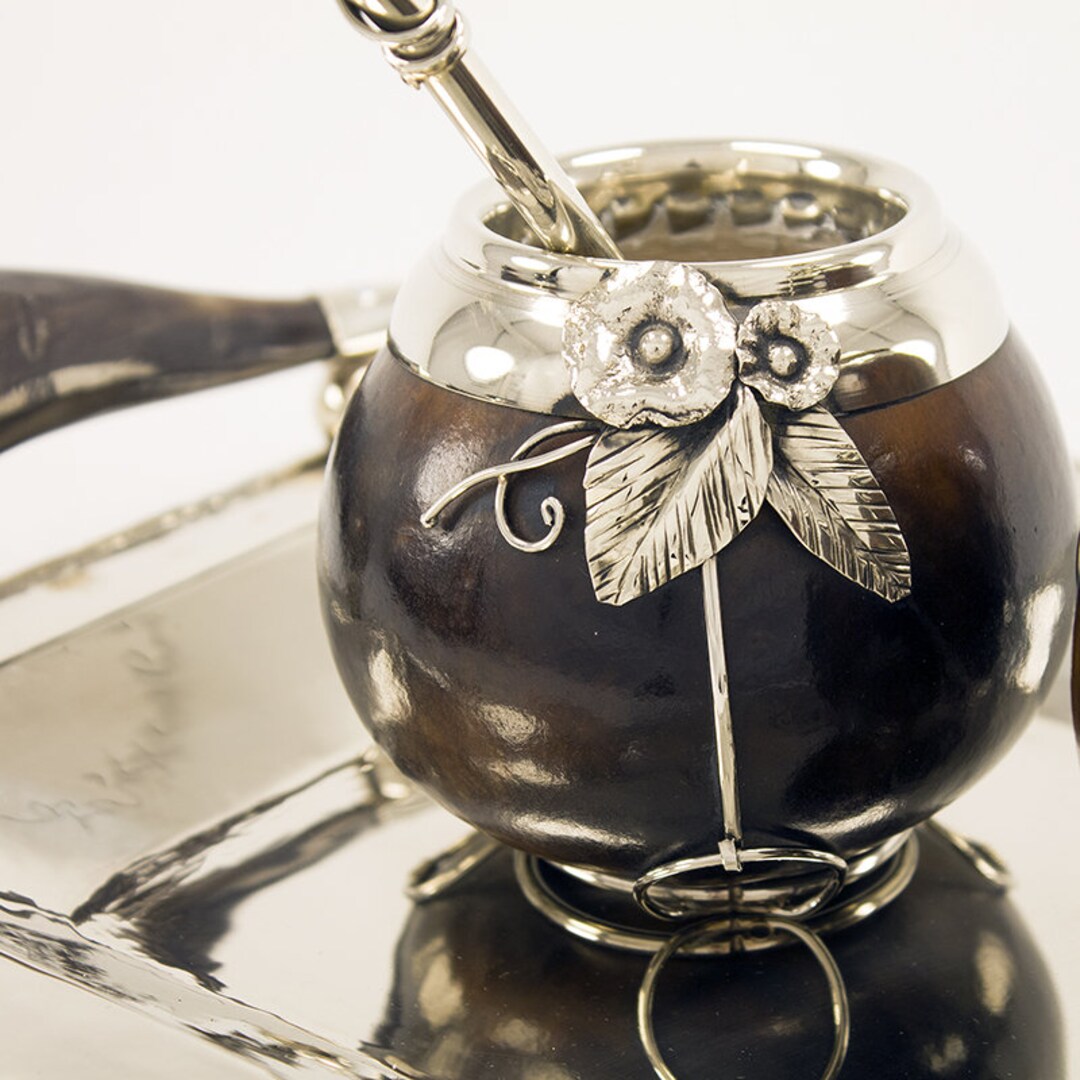 Mate Set. Complete Mate Set. Handmade Gourd Mate Cup With Alpaca Silver ...