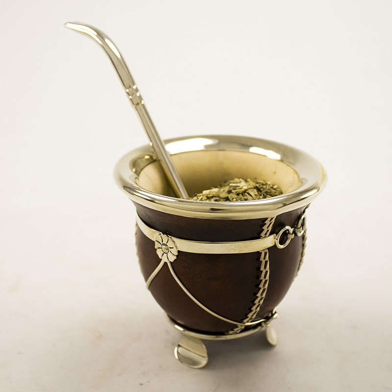 Mate de calabaza forrado en cuero. Mate forrado en cuero con | Etsy