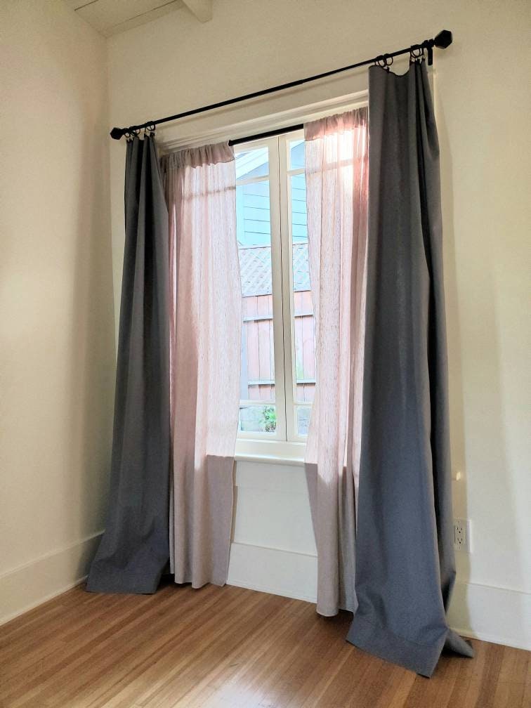 Customizable 100% Linen Handmade Curtain Drapery Panels - Etsy