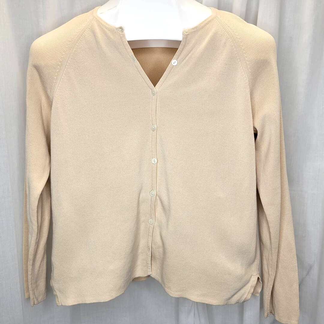 Jeanne Pierre Petite Womens Cream Button Front Cardigan, S Petite - Etsy
