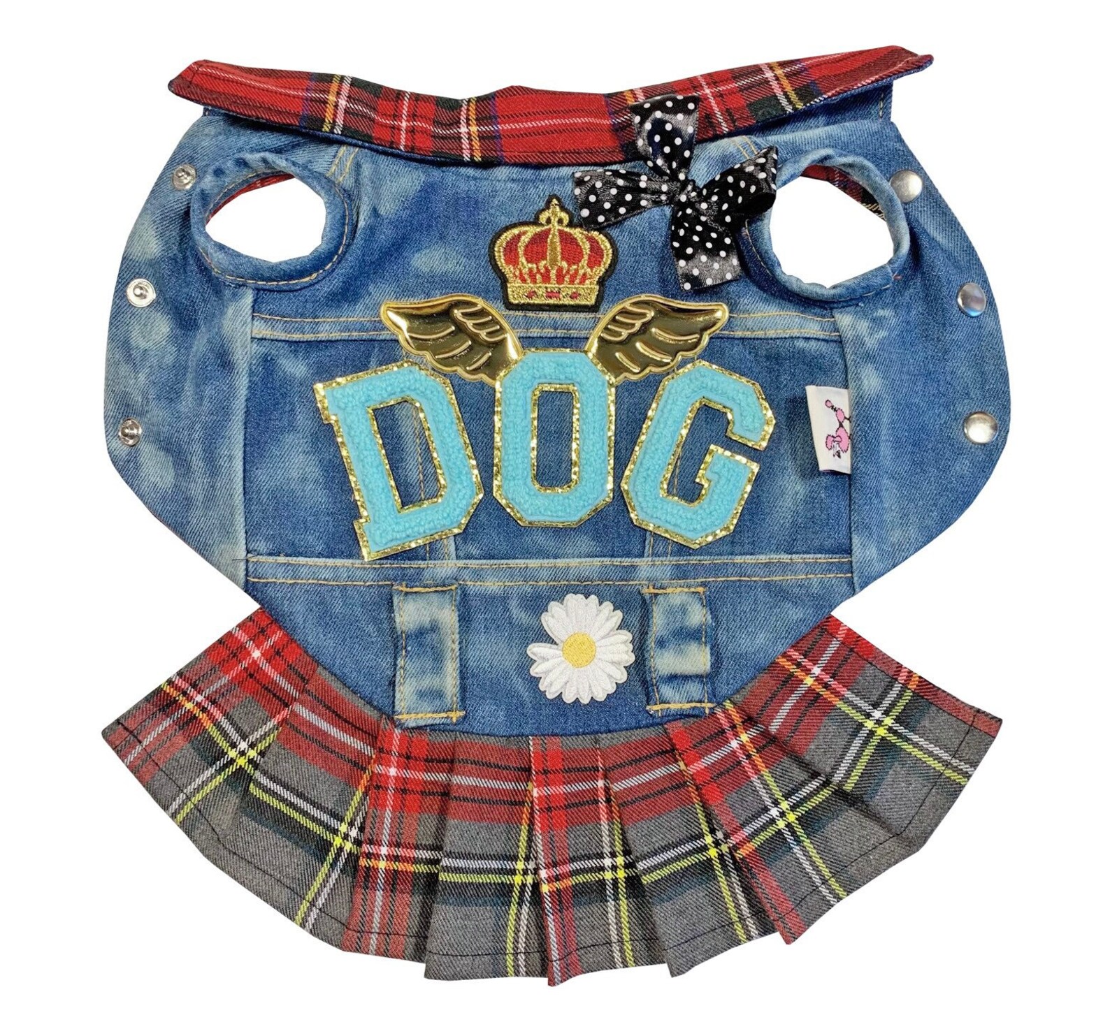 Angelic Doggo Denim Dog Dress, Dog Jeans Jacket, Pet Denim Dress, Denim ...
