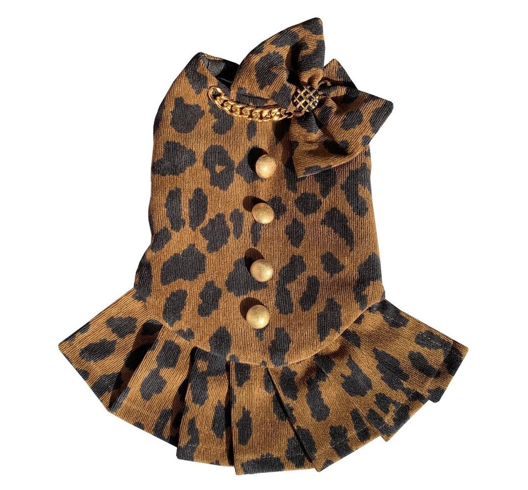 Ocelot Puppy Dog Coat Dress, Ocelot Dog Costume, Elegant Dog Dress ...