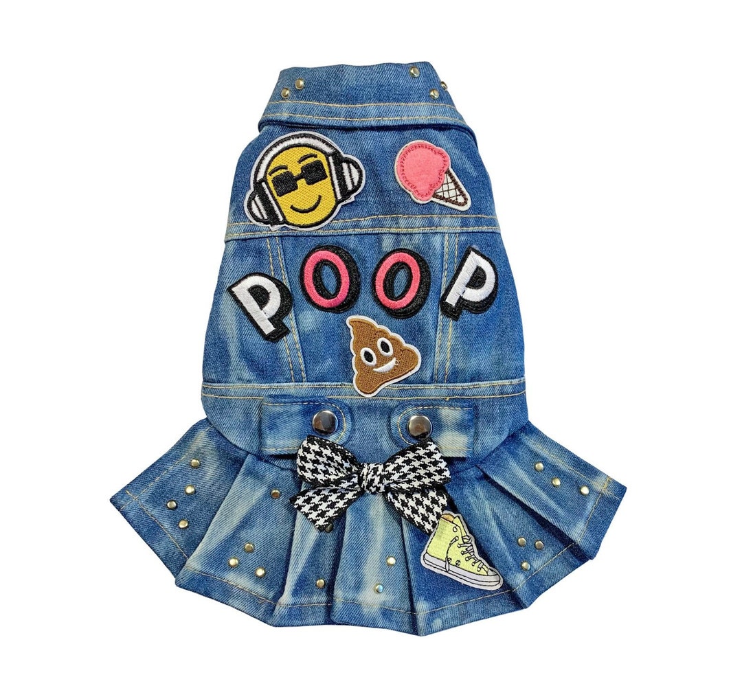 Poopastic Primadonna Denim Dog Dress Dog Jeans Jacket Denim - Etsy