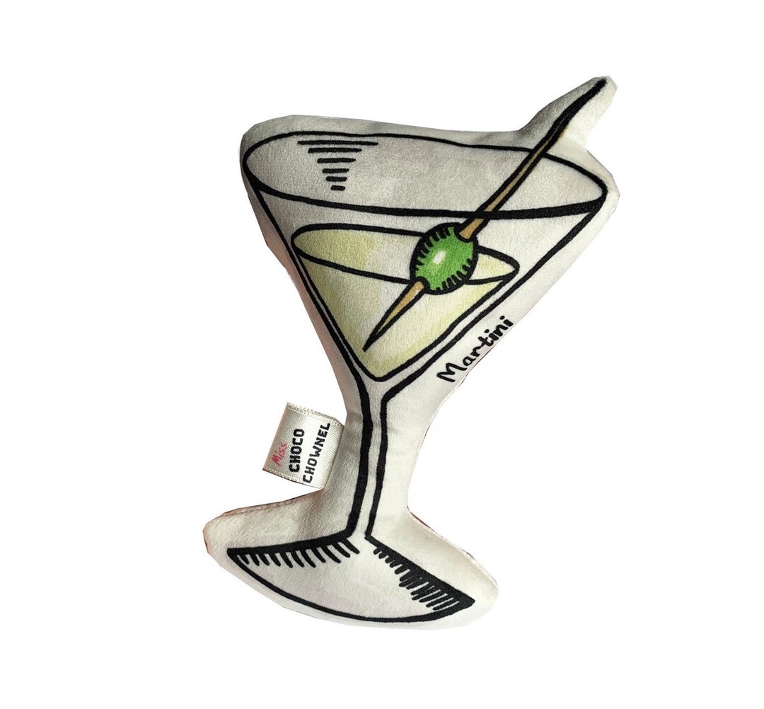 Martini Cocktail Dog Toy Double Sided Dog Toy Hand Drawn Dog - Etsy