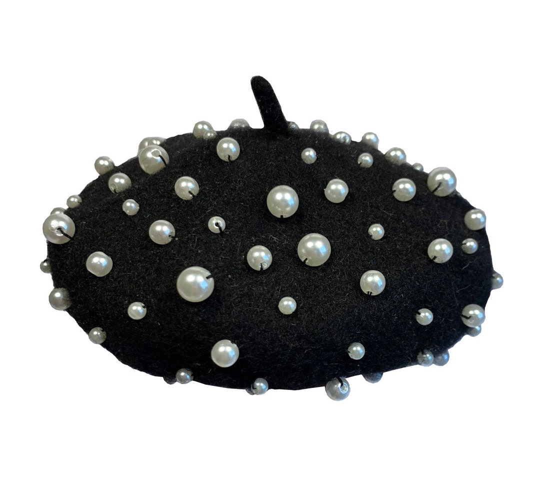 Pearly Dog Barret, Wool Fog Hat, Wool Dog Barret, Black Dog Barret ...
