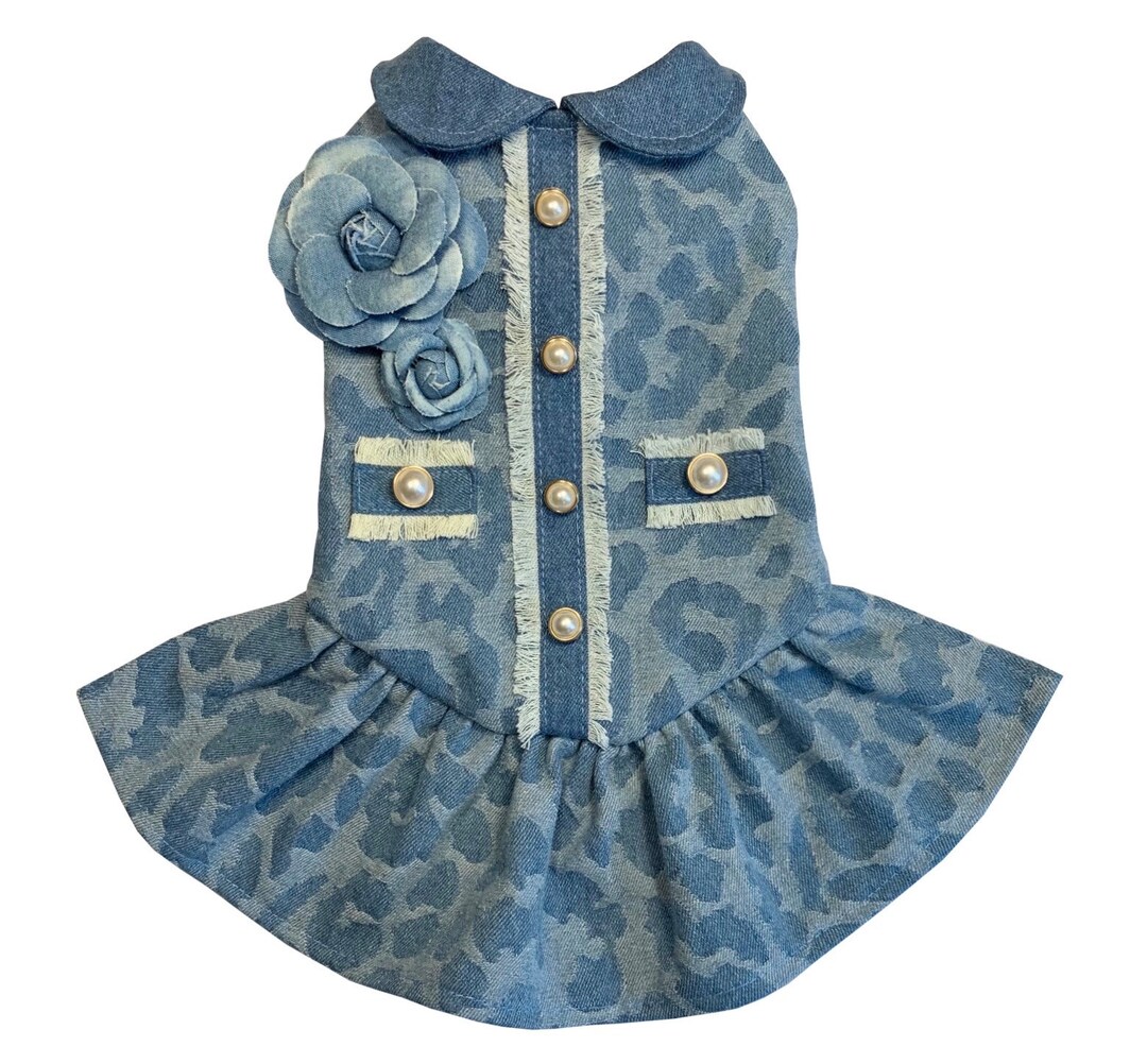 Très Jolie Dog Dress Denim Pet Costume Denim Dog Coat Dog - Etsy