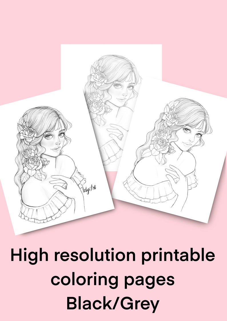 Delicate Printable Adult Coloring Page Instant Digital - Etsy