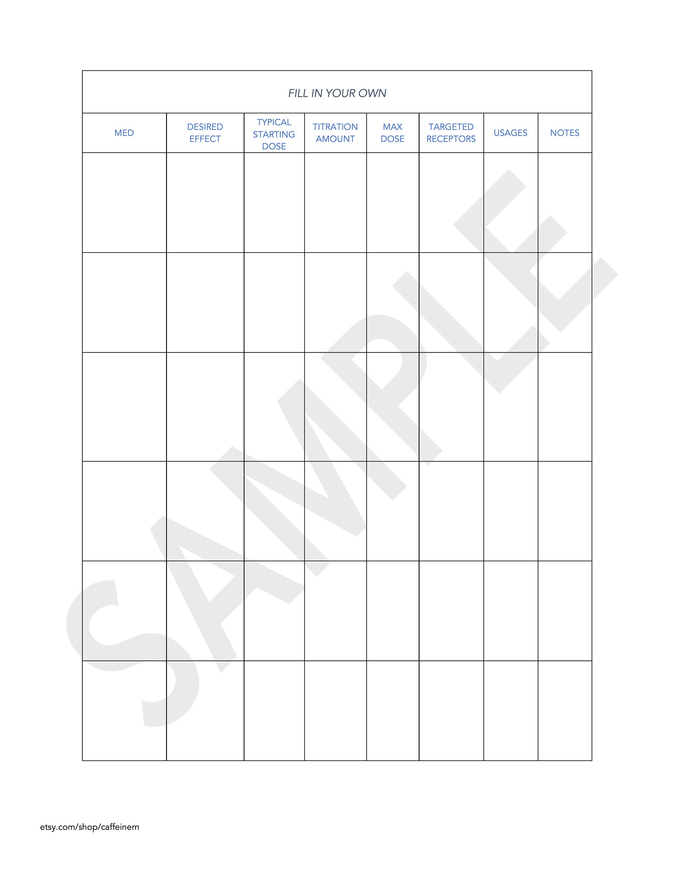 ICU DRIPS List of Commonly Used ICU Drips With Titrations 3 Pages Total ...