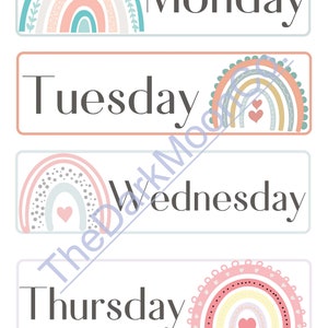 Rainbow Days of the Week Labels - Etsy