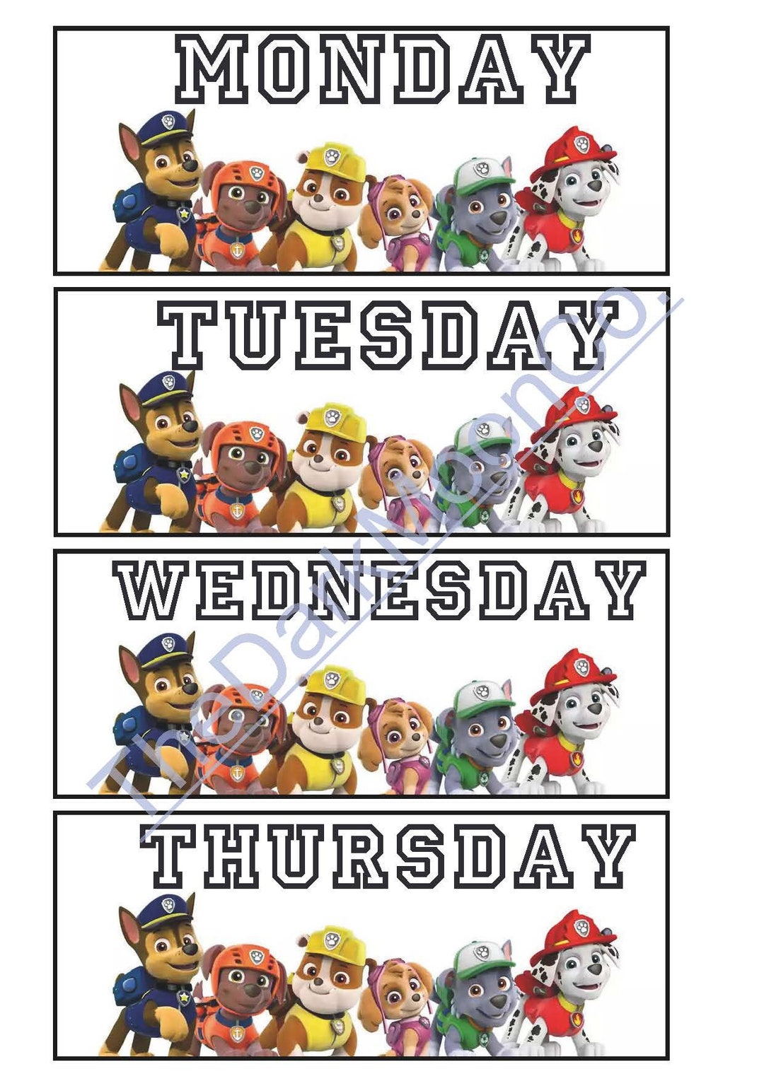 Dogs Days of the Week Label Printable. - Etsy