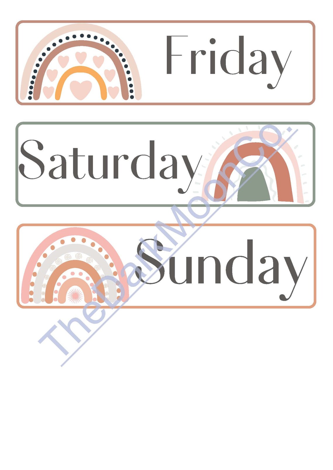 Rainbow Days of the Week Labels - Etsy
